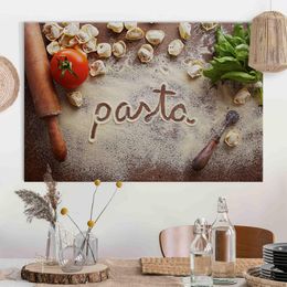 Bilderwelten Akustikbild Kulinarisch beige Motiv Schallschutzbild - Pasta Italiana - Spr&uuml;che K&uuml;che