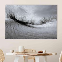 Bilderwelten Akustikbild Strand schwarz weiss Motiv Schallschutzbild - Sandd&uuml;ne Schwarz-Wei&szlig; - D&uuml;nen Wohnzimmer Schlafzimmer