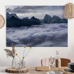 Bilderwelten Akustikbild Wolkenmeer im Himalaya