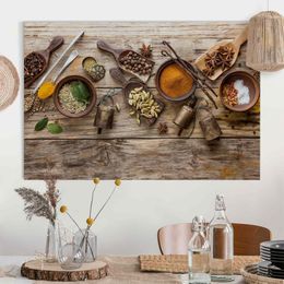 Bilderwelten Akustikbild Kulinarisch braun Motiv Schallschutzbild - W&uuml;rzmischung - Gew&uuml;rze & Kr&auml;uter K&uuml;che