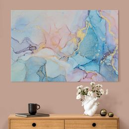 Akustikbild Aquarell Pastell Bunt mit Gold