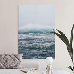 Bilderwelten Akustikbild Strand blau Motiv Schallschutzbild - Gro&szlig;e Welle Hawaii - Meerblick Wohnzimmer Schlafzimmer