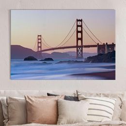 Bilderwelten Akustikbild Stadt violett Motiv Schallschutzbild - San Francisco Romance - Architektur Wohnzimmer Schlafzimmer