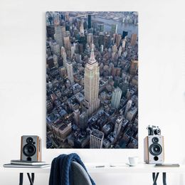 Bilderwelten Akustikbild Stadt grau Motiv Schallschutzbild - Empire State Of Mind - Architektur Wohnzimmer Schlafzimmer