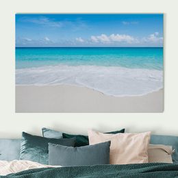 Bilderwelten Akustikbild Strand t&uuml;rkis Tropisch Schallschutzbild - Blaue Welle - Karibik Wohnzimmer Schlafzimmer