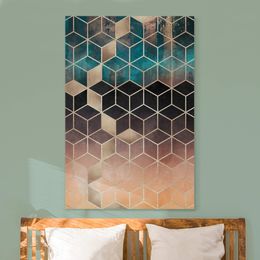 Akustikbild T&uuml;rkis Ros&eacute; goldene Geometrie