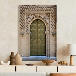Bilderwelten Akustikbild Spirituell beige Orientalisch Schallschutzbild - Oriental Gate - Wandbild Wohnzimmer Schlafzimmer