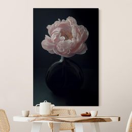 Bilderwelten Akustikbild Blumen rosa modern Schallschutzbild - Stillleben mit Pfingstrose - Wandbild Wohnzimmer Schlafzimmer