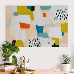 Bilderwelten Akustikbild originell bunt Abstrakt Schallschutzbild - Wildes Farben Muster - Wandbild Wohnzimmer Schlafzimmer