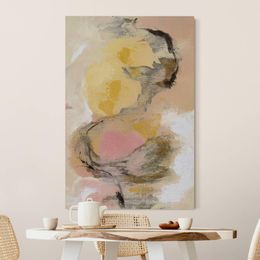 Bilderwelten Akustikbild originell beige Abstrakt Schallschutzbild - Pfingstrosen-Aroma - Wandbild Wohnzimmer Schlafzimmer