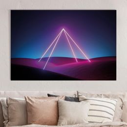Bilderwelten Akustikbild Neonlichtpyramide