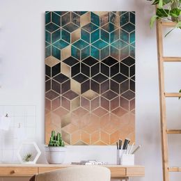 Bilderwelten Akustikbild T&uuml;rkis Ros&eacute; goldene Geometrie