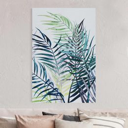 Bilderwelten Akustikbild gr&uuml;n Tropisch Schallschutzbild - Exotisches Blattwerk - Palme - Pflanzen Wohnzimmer Schlafzimmer