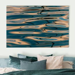 Bilderwelten Akustikbild Strand blau maritim Schallschutzbild - Die Ruhe des Ozeans - Meerblick Wohnzimmer Schlafzimmer