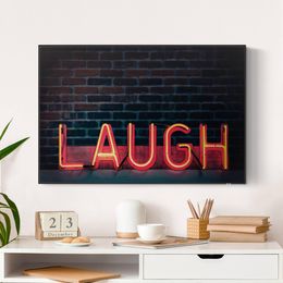 Akustik-Wechselbild Laugh - Neonsign