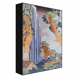 Bilderwelten Akustik-Wechselbild Katsushika Hokusai - Ono Wasserfall