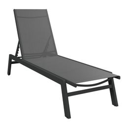Ambia Garden Sonnenliege, Anthrazit, Metall, Textil, 55x92x164 cm, R&uuml;ckenlehne verstellbar, Gartenm&ouml;bel, Gartenliegen
