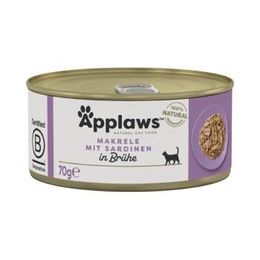 Applaws Nassfutter Katze Adult in Br&uuml;he Makrele mit Sardine 24x70 g