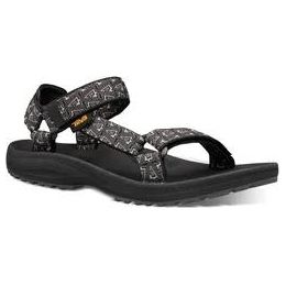 Sandale Teva "Winsted Sandal Mens", Herren, Gr. 42, schwarz (schwarz, grau), Textil, gemustert, Schuhe Sandale, mit Klettverschluss