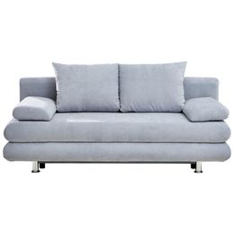 CARRYHOME Schlafsofa, Hellblau, Textil, 2-Sitzer, F&uuml;llung: Schaumstoff, 196x74x90 cm, Stoffauswahl, Liegefunktion, R&uuml;cken echt, Wohnzimmer, Sofas & Couches, Schlafsofas, Schlafsofas mit Bettkasten