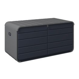 Ambia Garden Kissenbox, Anthrazit, Hellgrau, Metall, Kunststoff, 160x80x76 cm, Deckel, Rollen, rollbar, Tragegriff, UV-best&auml;ndig, Gasdruckfeder, Aufbewahrung & Schutzh&uuml;llen, Gartenboxen