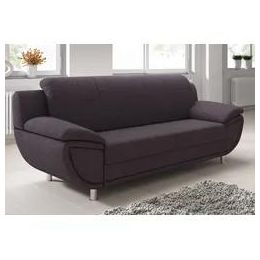 3-Sitzer Trendmanufaktur "Rondo II zeitlos und bequem", braun (rosybraun), B:207cm H:85cm T:94cm, Struktur ( 100% Polyester), Sofas, wahlweise mit komfortablem Federkern, mit extra breiten Armlehnen