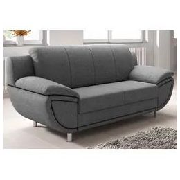 2-Sitzer Trendmanufaktur "Rondo II, zeitlos und bequem", grau (hellgrau), B:178cm H:85cm T:94cm, Struktur (100% Polyester), Sofas, wahlweise mit komfortablem Federkern, mit extra breiten Armlehnen