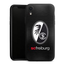 DeinDesign iPhone Xr Handy Premium Silikon H&uuml;lle Handyh&uuml;lle schwarz Case Scratch Official Licensed Product Sc Freiburg Silikon Premium Case