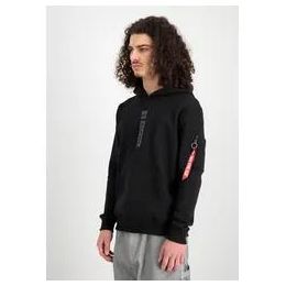 Hoodie Alpha Industries "Alpha Puff Print Hoodie", Damen, Gr. S, schwarz, Obermaterial: 80% Baumwolle, 20% Polyester, regular fit, Sweatshirts Hoodie