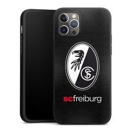 DeinDesign iPhone 12 Pro Handy Premium Silikon H&uuml;lle Handyh&uuml;lle schwarz Case Scratch Official Licensed Product Sc Freiburg Silikon Premium Case
