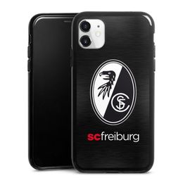 DeinDesign iPhone 11 Handy Silikon H&uuml;lle Case schwarz Handyh&uuml;lle Scratch Official Licensed Product Sc Freiburg