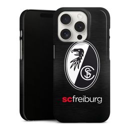 DeinDesign iPhone 15 Pro Handy Premium Case Smartphone Handyh&uuml;lle Schutzh&uuml;lle gl&auml;nzend Scratch Official Licensed Product Sc Freiburg Premium Case