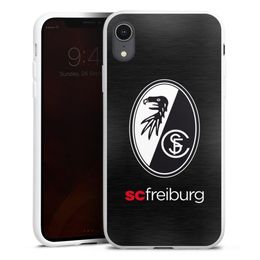DeinDesign iPhone Xr Handy Silikon H&uuml;lle Case wei&szlig; Handyh&uuml;lle Scratch Official Licensed Product Sc Freiburg Silikon Case