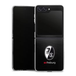 DeinDesign Galaxy Z Flip 5 Handy Hard Case Schutzh&uuml;lle transparent Smartphone Handy H&uuml;lle Scratch Sc Freiburg Official Licensed Product Hard Case
