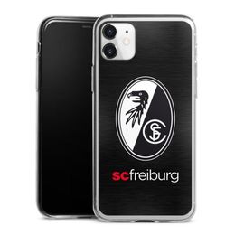 DeinDesign iPhone 11 Handy Slim Case Silikon Handyh&uuml;lle transparent H&uuml;lle extra d&uuml;nn Scratch Sc Freiburg Official Licensed Product Silikon Slim Case
