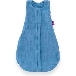Tr&auml;umeland Babyschlafsack TR&Auml;UMELAND "Sommerschlafsack LIEBMICH Baumwollmusselin, in den Gr&ouml;&szlig;en 60-110", Baby, Gr. L: 110cm, blau (hellblau), Bezug: 100% Baumwolle, Schlafs&auml;cke