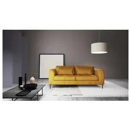 2-Sitzer Trendmanufaktur "Luzi, gem&uuml;tlich und bequem, tolle Detailverabeitung", orange (golden orange), B:189cm H:80cm T:99cm, 100% Polyester, Sofas, wahlweise mit Schlaffunktion und Bettkasten, inklusive Nierenkissen