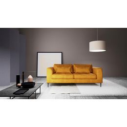 2-Sitzer Trendmanufaktur "Luzi, gem&uuml;tlich und bequem, tolle Detailverabeitung", orange (golden orange), B:189cm H:80cm T:99cm, 100% Polyester, Sofas, wahlweise mit Schlaffunktion und Bettkasten, inklusive Nierenkissen