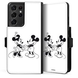 DeinDesign Galaxy S21 Ultra 5G Handy Klapph&uuml;lle Handyh&uuml;lle aus Kunst Leder schwarz Flip Case Valentine'S Day Disney Sideflip mit Lasche