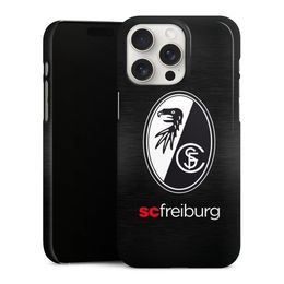 DeinDesign iPhone 15 Pro Max Handy Premium Case Smartphone Handyh&uuml;lle Schutzh&uuml;lle gl&auml;nzend Scratch Official Licensed Product Sc Freiburg Premium Case