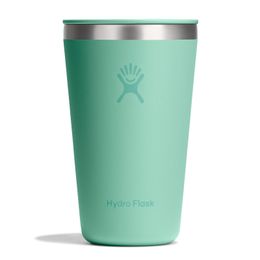 Thermobecher Hydro Flask "16 OZ All Around Tumbler Press-In Lid, 473 ml", mermaid gr&uuml;n, H:14,4cm &Oslash;:8,7cm, Edelstahl, Trinkgef&auml;&szlig;e, Thermobecher, Kompatibel mit Trinkhalmdeckel und verschlie&szlig;baren Eindr&uuml;ckdeckel