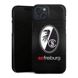 DeinDesign iPhone 15 Plus Handy Premium Case Smartphone Handyh&uuml;lle Schutzh&uuml;lle gl&auml;nzend Scratch Official Licensed Product Sc Freiburg Premium Case