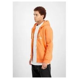 Hoodie Alpha Industries "Basic Zip Hoodie BL PP", Damen, Gr. L, orange (tangerine), Obermaterial: 80% Baumwolle, 20% Polyester, regular fit, Sweatshirts Hoodie