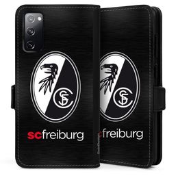DeinDesign Galaxy S20 Handy Klapph&uuml;lle Handyh&uuml;lle aus Kunst Leder schwarz Flip Case Scratch Sc Freiburg Official Licensed Product Sideflip mit Lasche