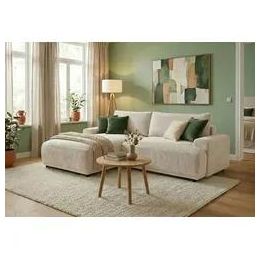 Ecksofa Trendmanufaktur "Fordon, Schlafsofa mit Bettkasten, Couch in L-Form, Breite 250 cm", beige (cream), B:250cm H:82cm T:167cm, 92% Polyester, 8% Polyamide, Sofas, Ecksofa, in Cordstoff HYPER, cream, Recamiere links