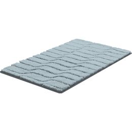 Badematte Grund "Vogue" Gr. 1, gr&uuml;n (salbeigr&uuml;n), H:24mm, Baumwolle, Badematten, Badematte, dichter Flor, Hoch-Tief-Effekt, Wellen-Design