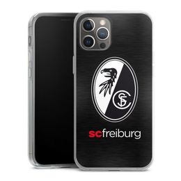 DeinDesign iPhone 12 Pro Max Handy Silikon H&uuml;lle Case transparent Handyh&uuml;lle Scratch Official Licensed Product Sc Freiburg Silikon Case