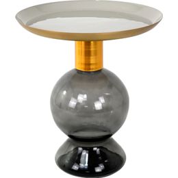Beistelltisch PAROLI, grau (anthrazit, gold, wei&szlig;), B:50cm H:57cm T:50cm, Tische, Beistelltisch