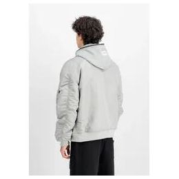 Bomberjacke Alpha Industries "MA-1 D-Tec Studio", Herren, Gr. XL, grau (pastel grau), Obermaterial: 100% Nylon, Futter: 100% Nylon, Kapuze: 75% Baumwolle, 25% Polyester, F&uuml;llung: 100% Polyester, Jacken Bomberjacke