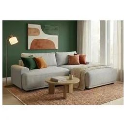Ecksofa Trendmanufaktur "Fordon, Schlafsofa mit Bettkasten, Couch in L-Form, Breite 250 cm", braun (schlamm), B:250cm H:82cm T:167cm, 100% Polyester, Sofas, Ecksofa, in Struktur fein LEO, haustierfreundlich, schlamm, Recamiere rechts